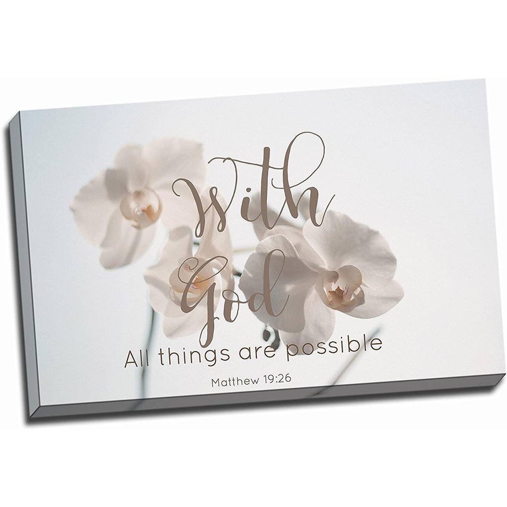 Christian Wall Art Canvaswith God All Things Are Possible Matthew ...