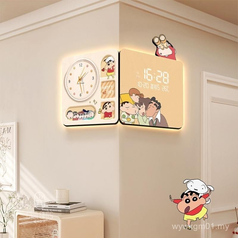 Crayon Shin-Chan Corner Wall Clock Perpetual Calendar Digital Display ...