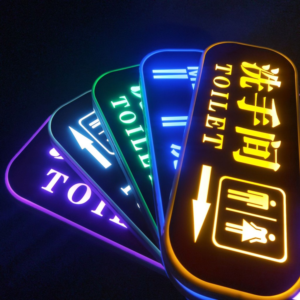 Customized LED Lights Luminous Men Women Toilet Signs Double-Sided ...