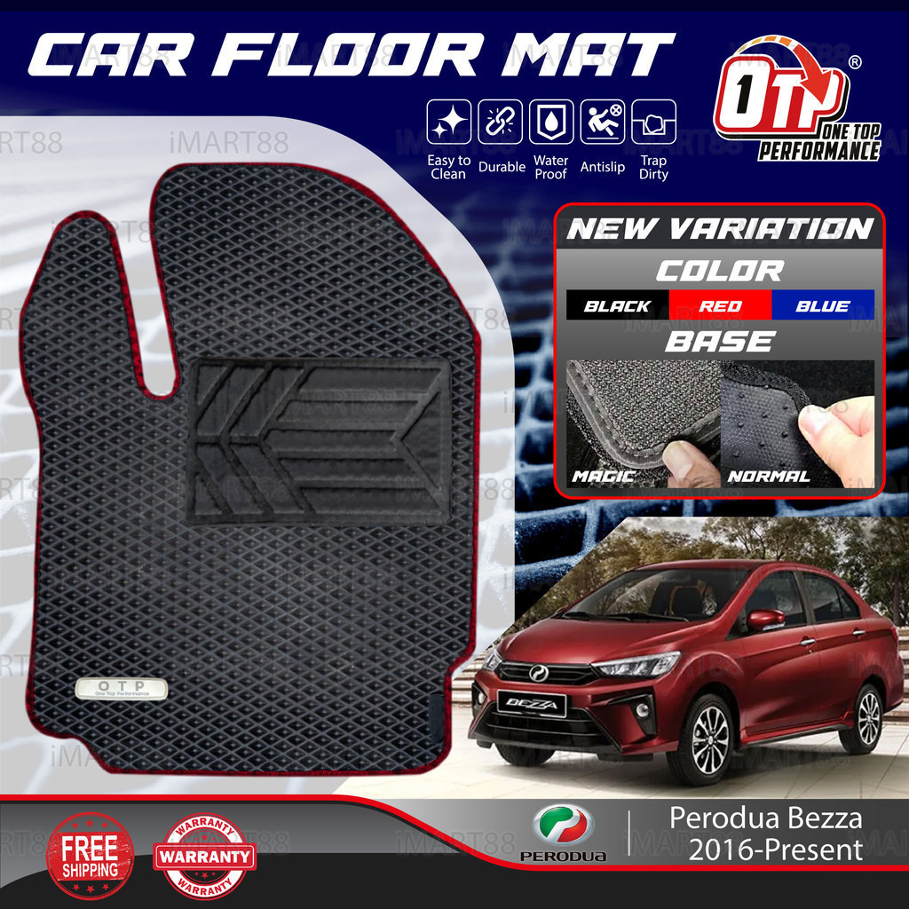 Original Perodua Bezza 2016-ON Car Floor Mat Red Black Carpet Front ...