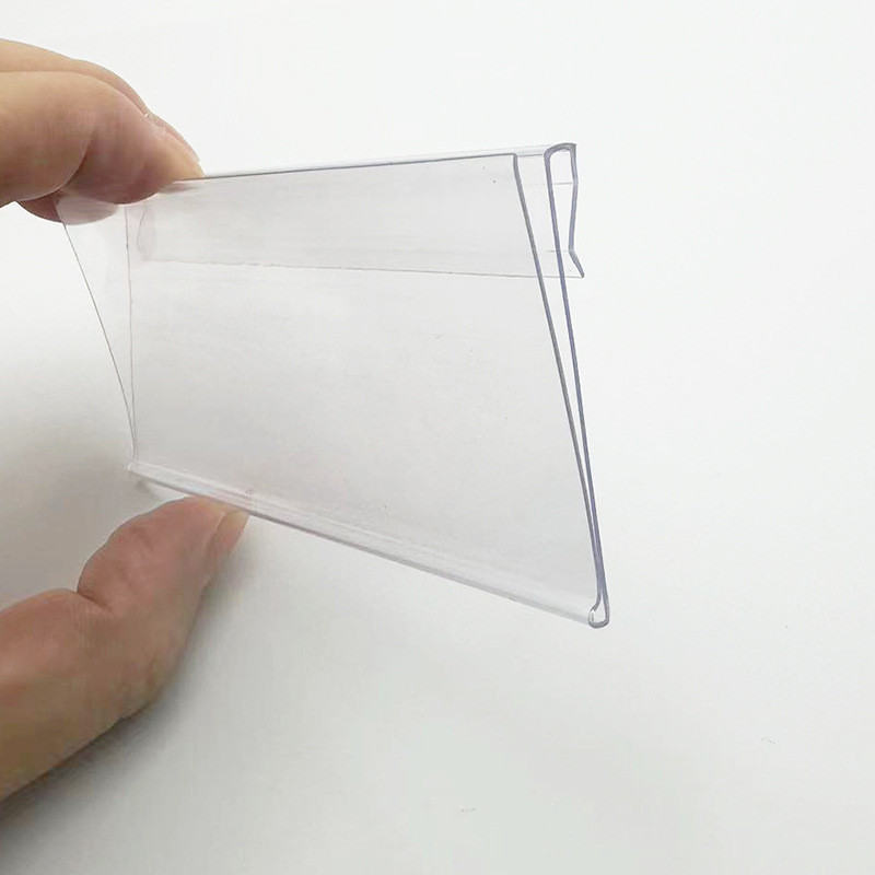 100 Pcs Transparent Label Holders Shelf Plastic Price Tag with Hanging ...
