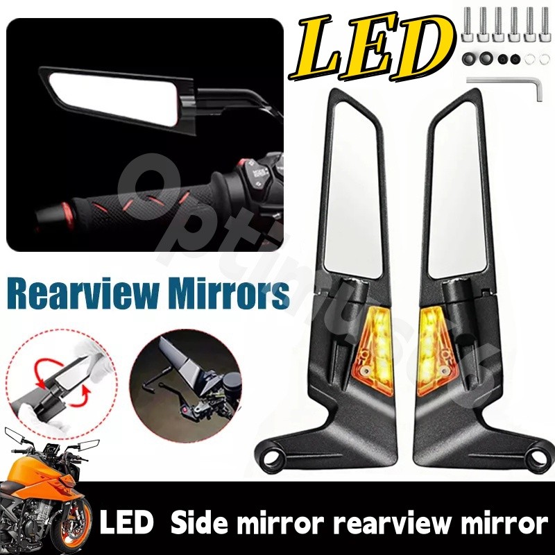 Side mirror rearview mirror winglet LED modified universal for Yamaha ...