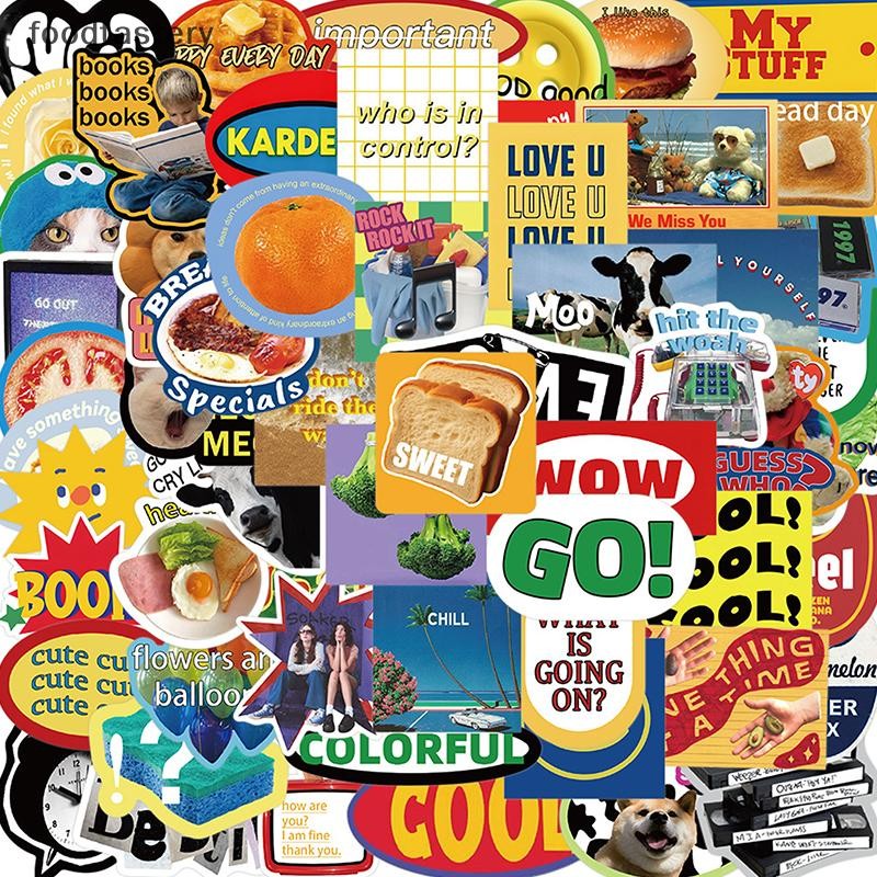 FTY 60Pcs European American Sweet Asian Retro Graffiti Sticker Car ...