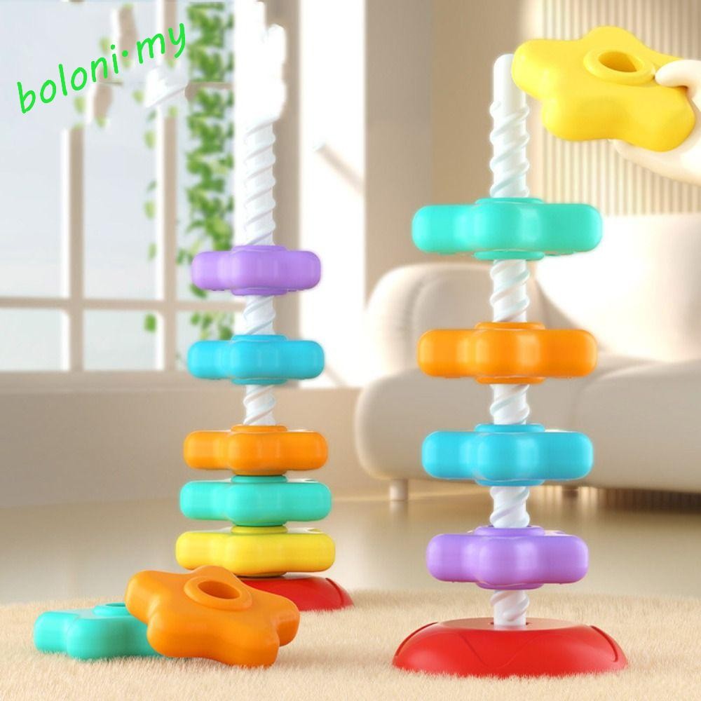 [COD] Rotating Screw Bolt Toys, Rainbow Tower Rattles Rotating Rainbow ...