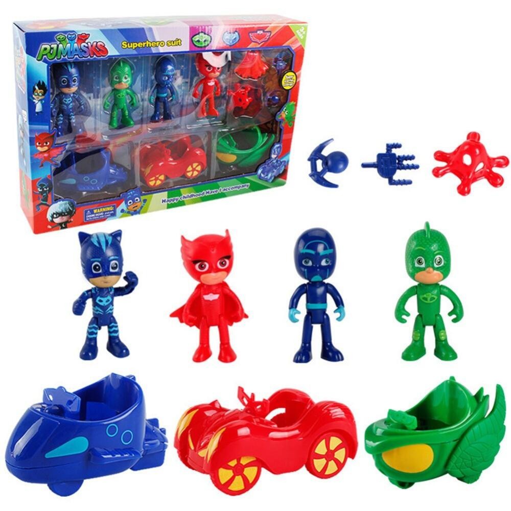 10 PCS/Set PJ Masks Toys Doll With Scooter Box Catboy Owlette Gekko ...
