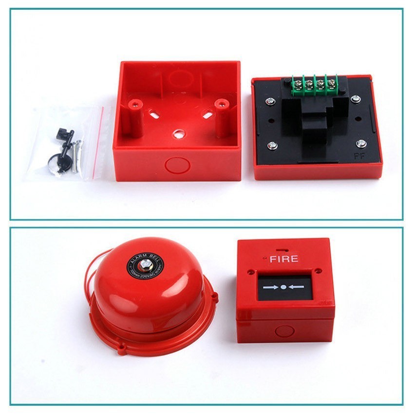4 inch / 6inch Dia Schools Fire Alarm Round Shape Electric Bell Red ...