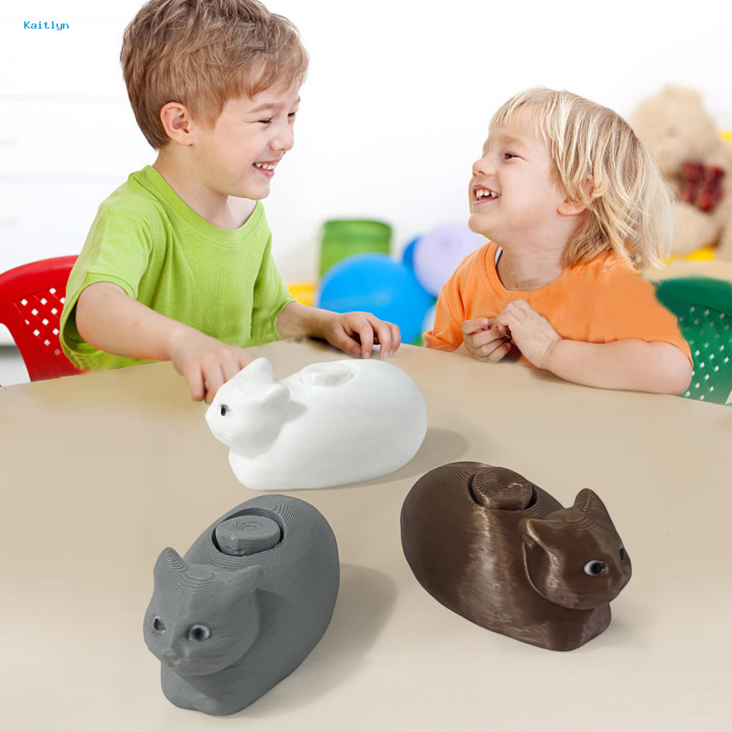Rotating Cat Figurine Anxiety Relief Cat Toy Rotary Cat Meme Figurine ...