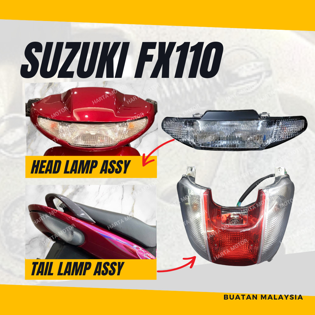 SUZUKI FX110 HEAD LAMP TAIL LAMP - FX 110 FX-110 FRONT HEAD LIGHT LAMPU BESAR DEPAN BELAKANG ...