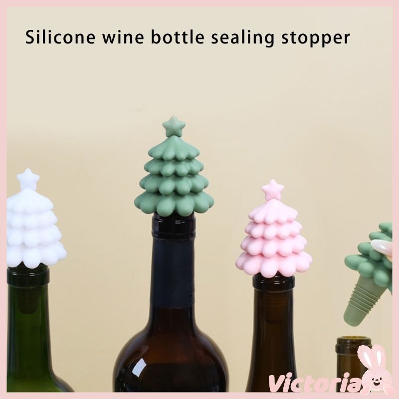 VIC Silicones Wine Stopper Christmas Tree Shape Beverage Bottle Seal ...