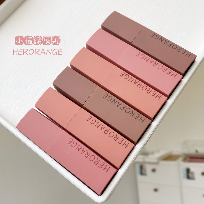 HERORANGE Small Emotional Lipstick Velvet Matte Matte Non-Fade Lip ...