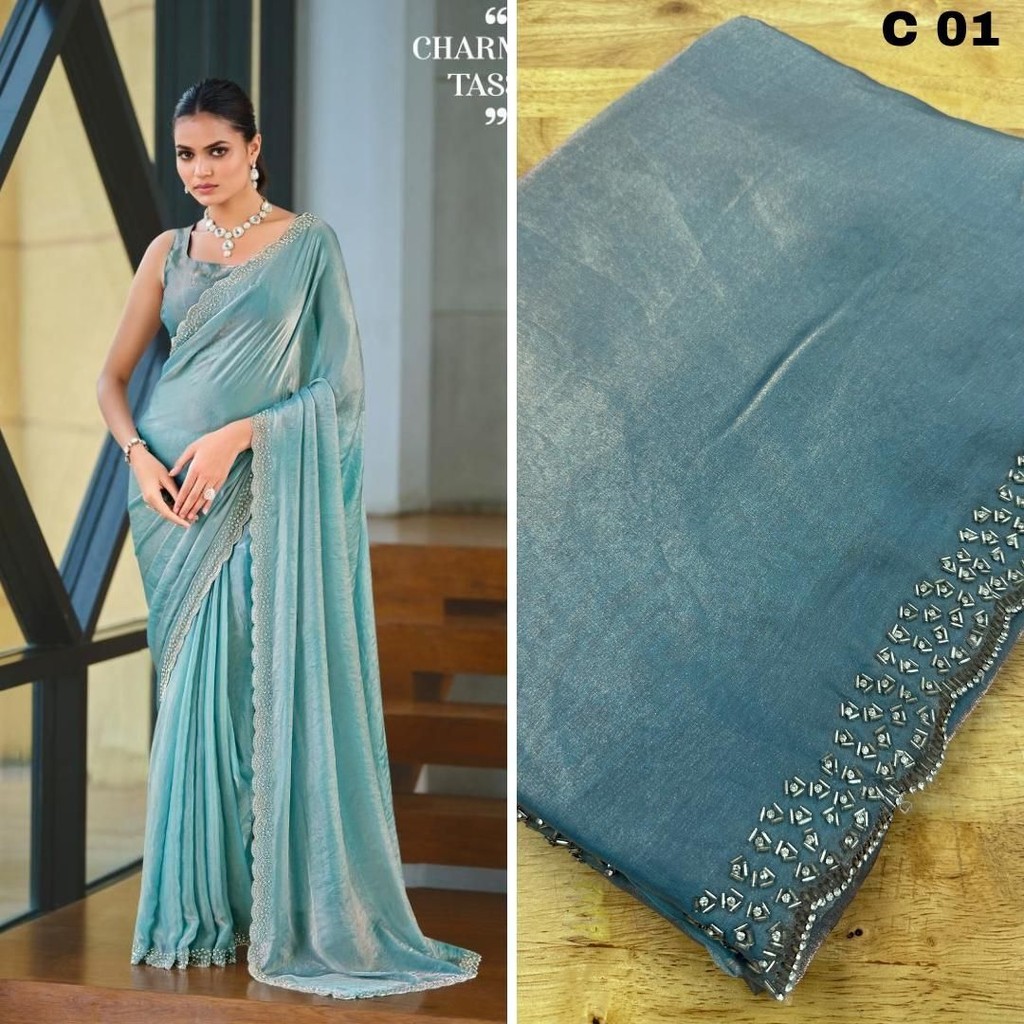 TISSUE SILK DOULE TONE SAREE | Shopee Malaysia