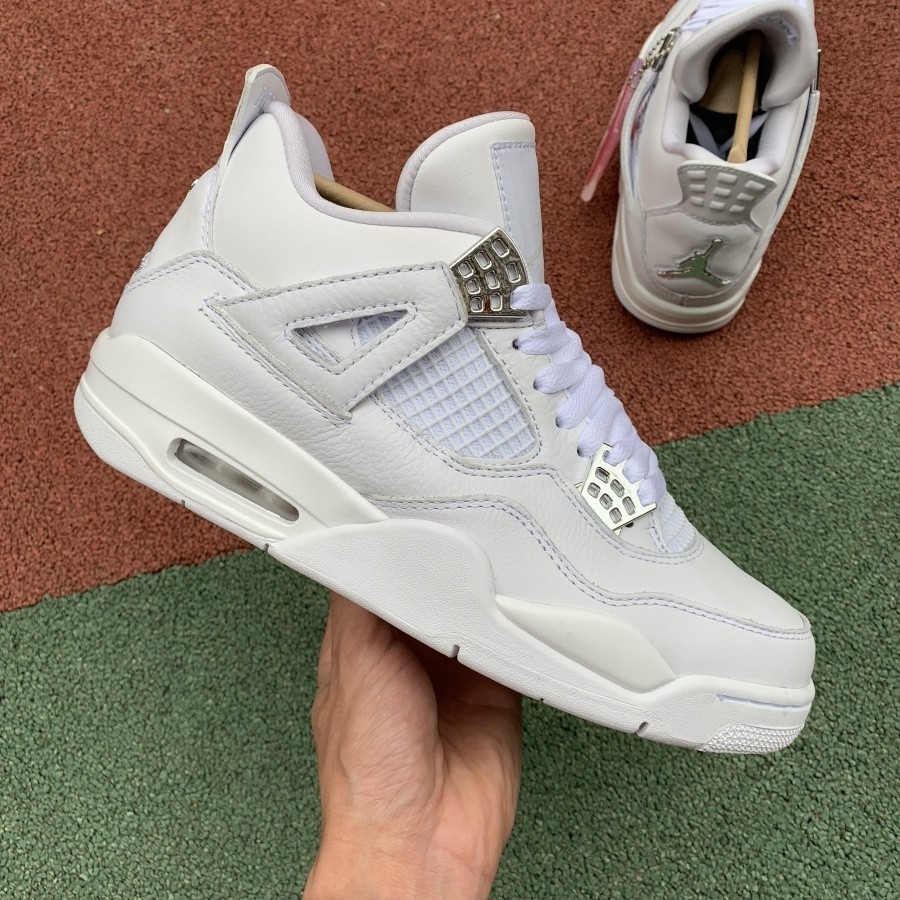 air jordan 4 retro og pure white silver anniversary cement aj4 men's ...