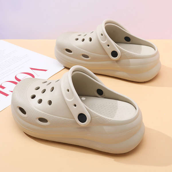 crocs crocs women Kasut lubang tapak tebal, pakaian musim panas wanita ...