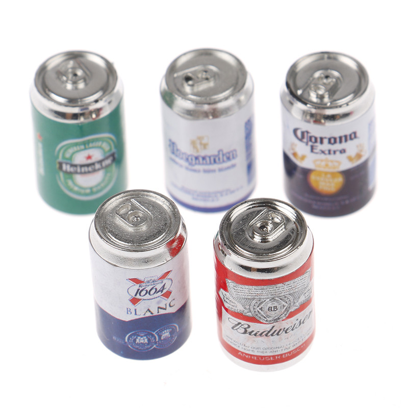[GNJ] 5Pc 1/12 Dollhouse Mini Soda Beer Cans For 1/6 Doll Accessories ...