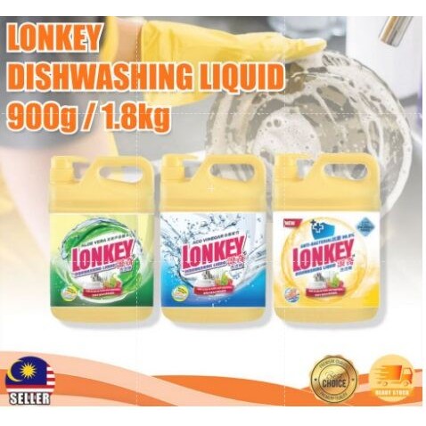 FREE SHIPPING LONKEY Dishwashing Liquid 900g / 1.8kg | Shopee Malaysia