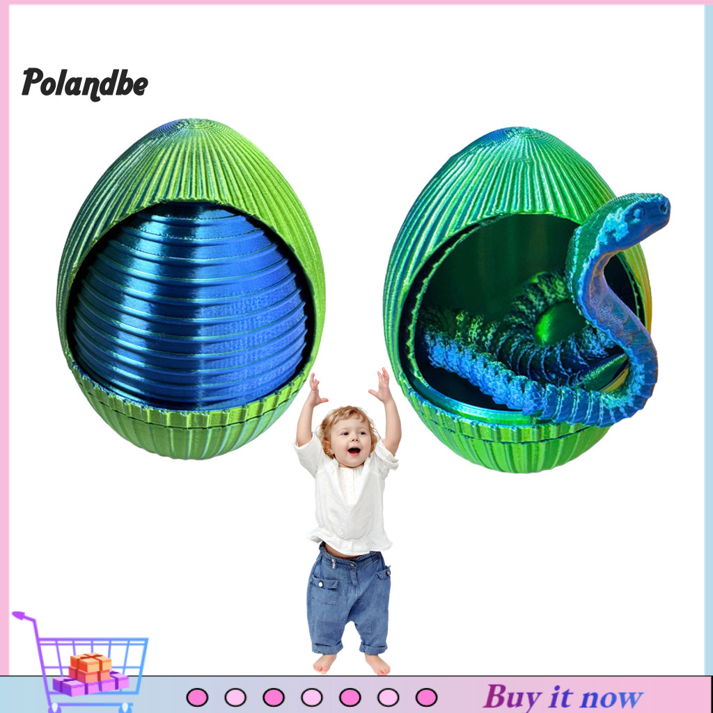 pe Fake Snake Toy Fake Snake Playset 3d Printed Snake Egg Figurine with ...