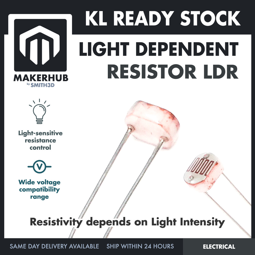 Light Dependent Resistor Photo Sensor LDR Sunlight Detection Light ...
