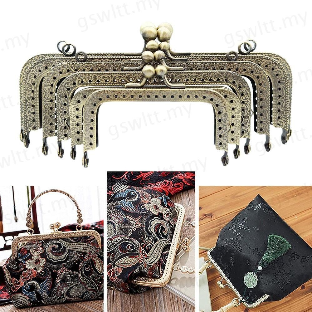 GSWLTT Purse Clasp Frame, Vintage Bag Hardware Purse Frame Kiss Clasp ...
