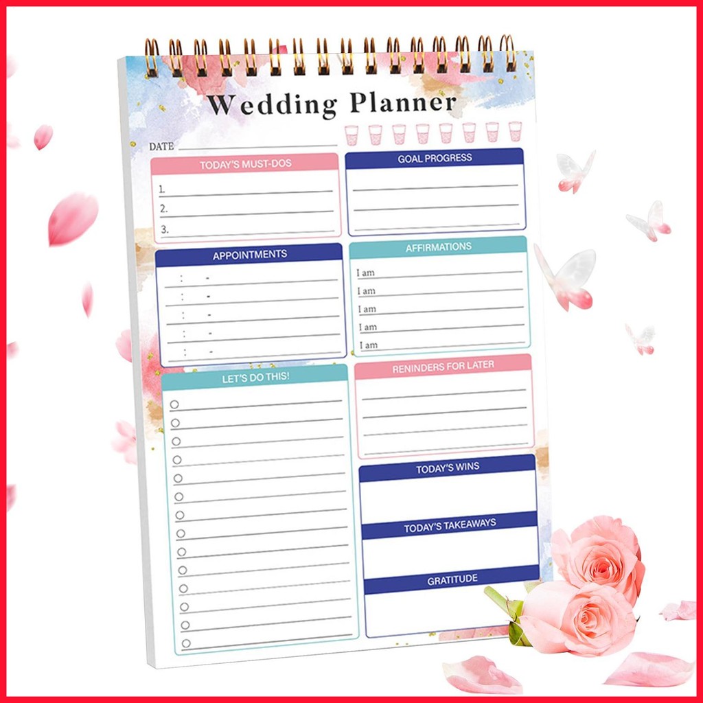 Wedding Planning Book Double-Sided Bride Planner Notes Organizer ...