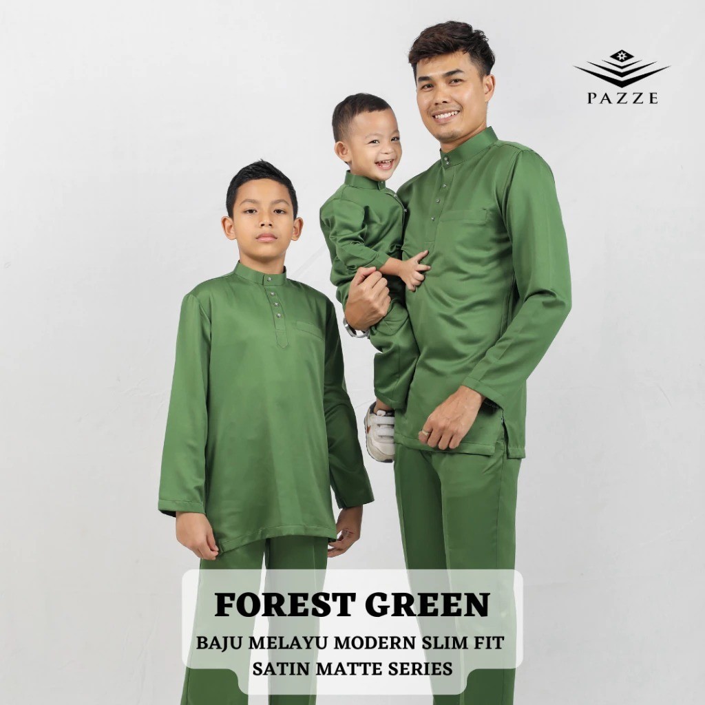 New Raya 2025 (Forest Green) Set Sedondon Baju Melayu Modern Slim fit ...