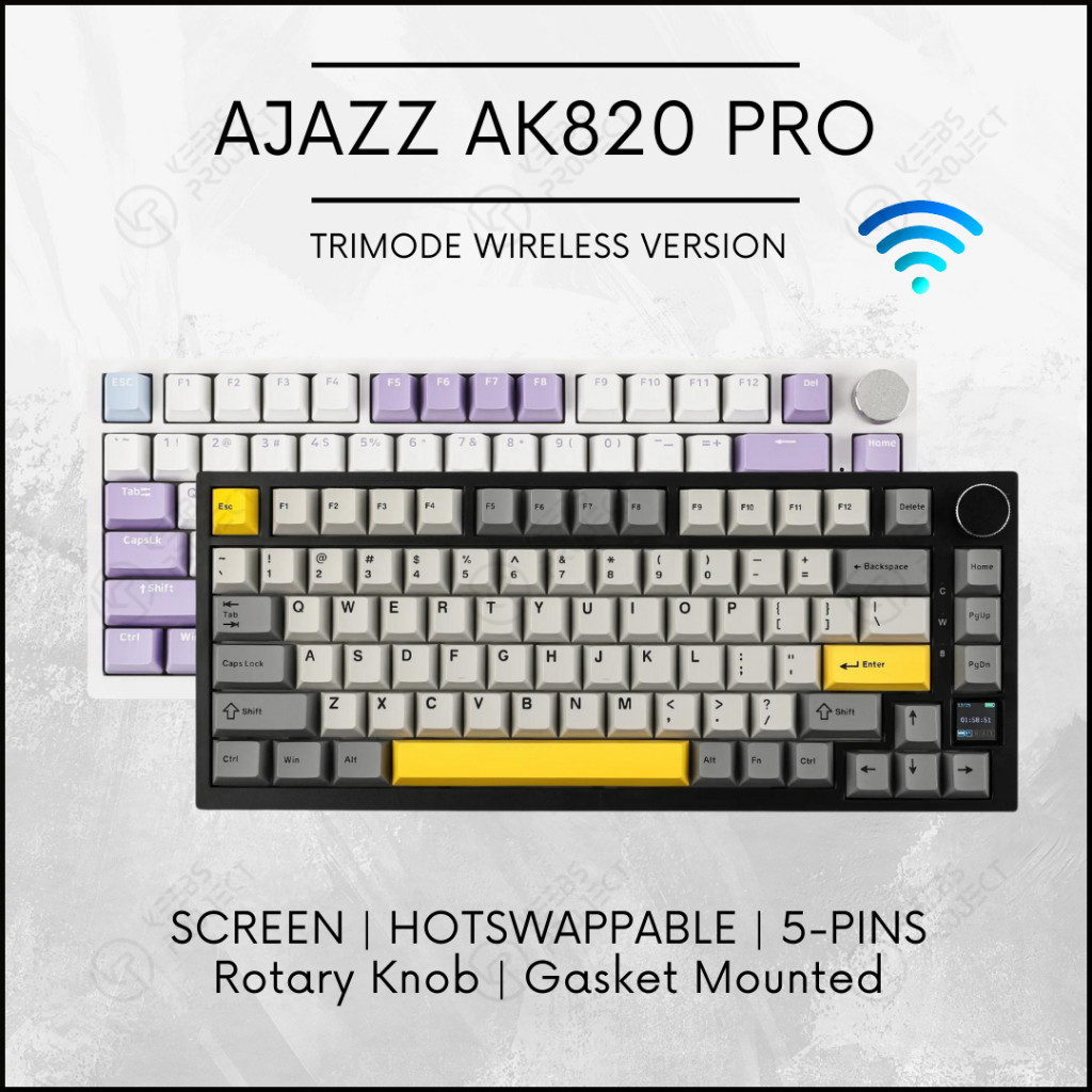 [READY STOCK] Ajazz AK820 PRO 75% Layout Keyboard With Knob Screen Full ...