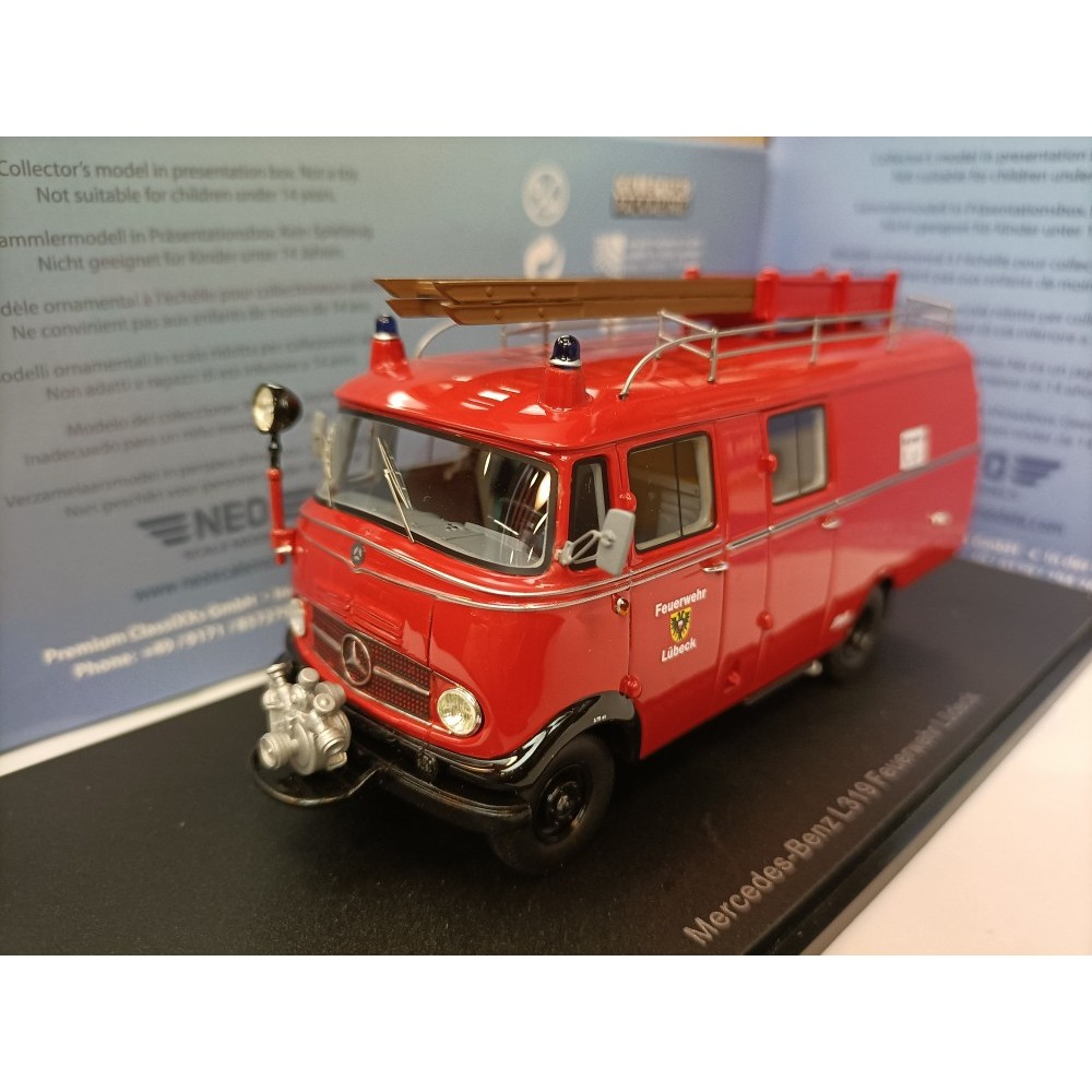 Neo 1 43 Mercedes Benz Fire Extinguishing Ladder Fire Truck Model ...