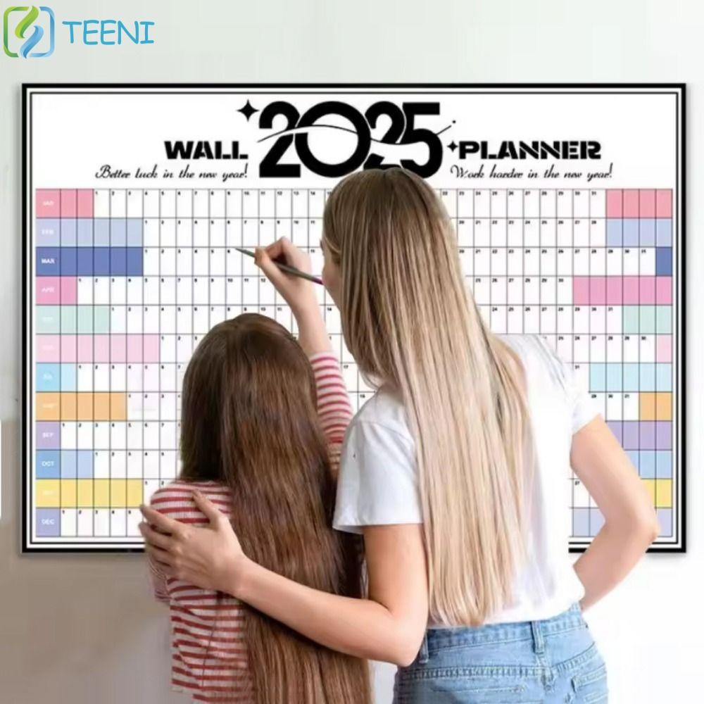 TEENI 2025 Calendar Planner Sheet, Foldable Plastic Target List ...