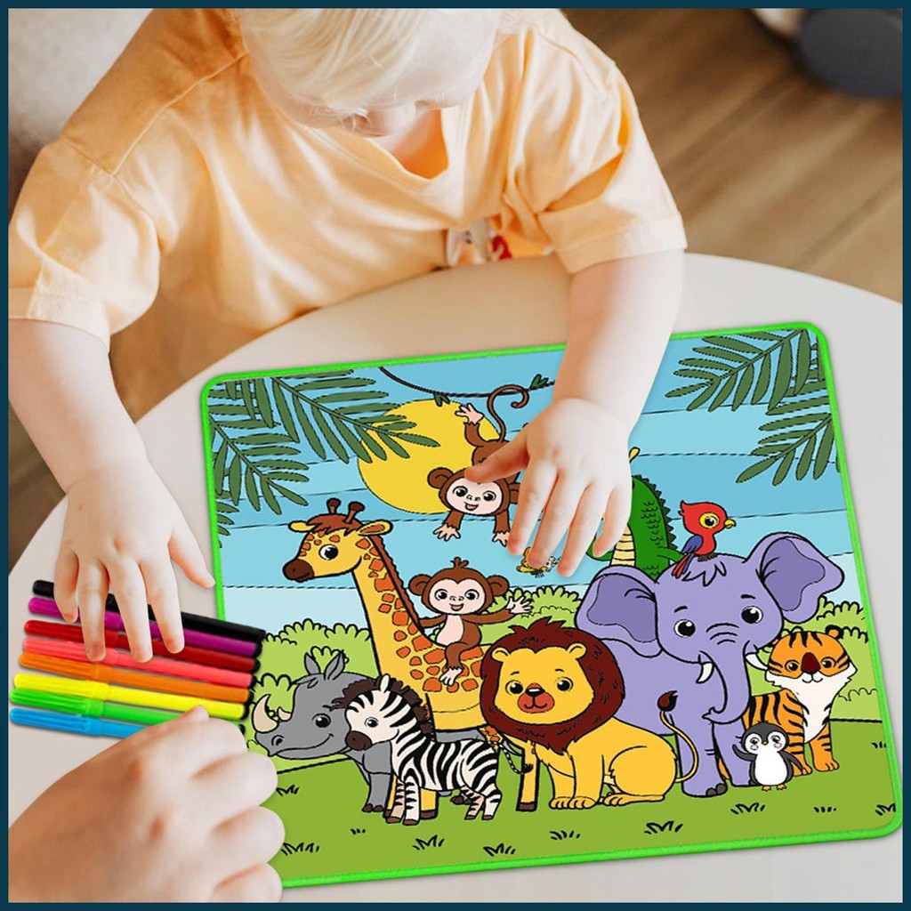 Water Drawing Mat Magic Cartoon Water Writing Mat Graffiti Coloring ...