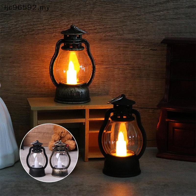 [LJC] 9cm Mini Led Retro Oil Lamp Simulation Glowing Cande Light Night ...