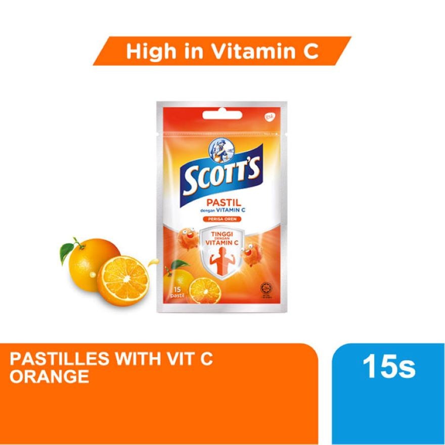 SCOTT'S Vitamin C Pastilles Orange 15S For Kids | Shopee Malaysia