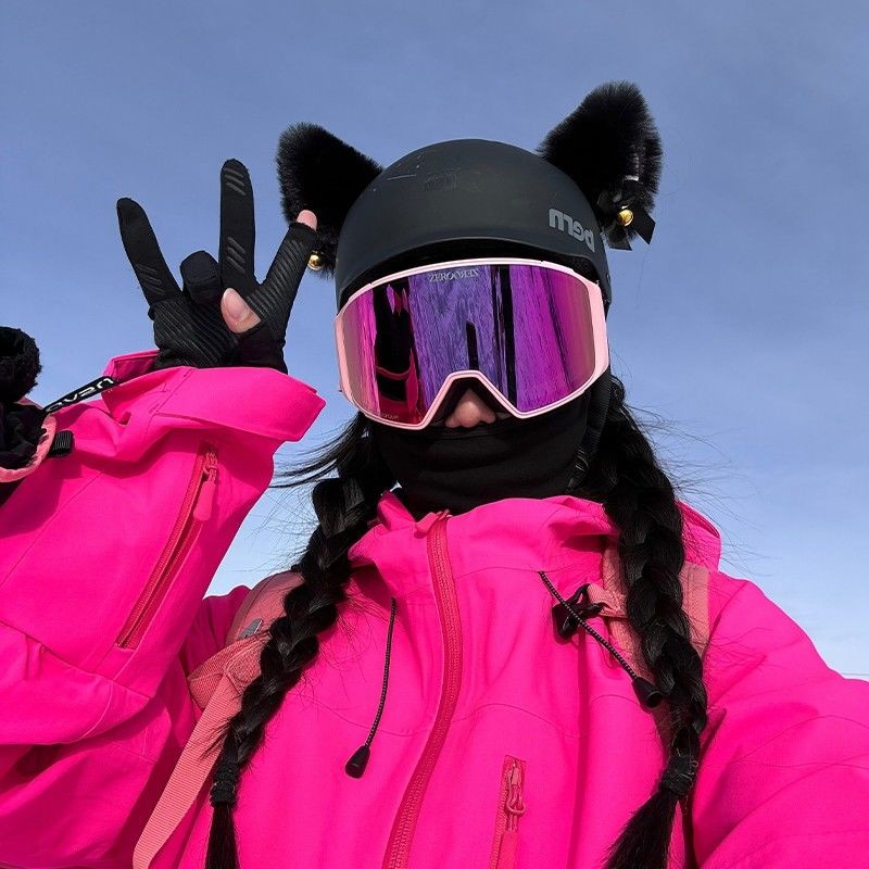 Ski Helmet Decorations Cute Cat Ears Safety Helmet Hats Women's Hats ...