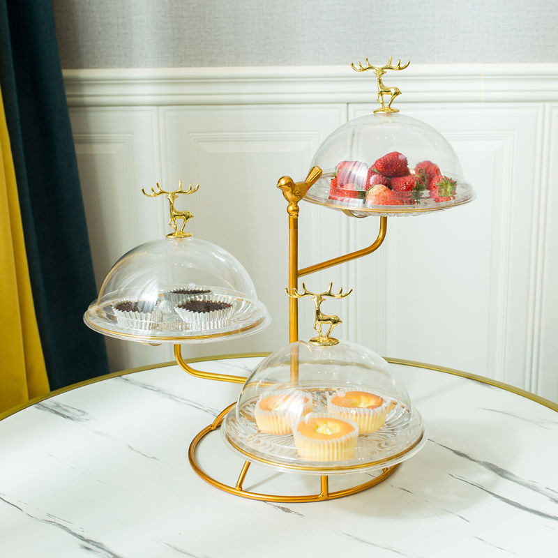 Buffet Display Stand Nordic Light Luxury Three-Tier Fruit Plate ...