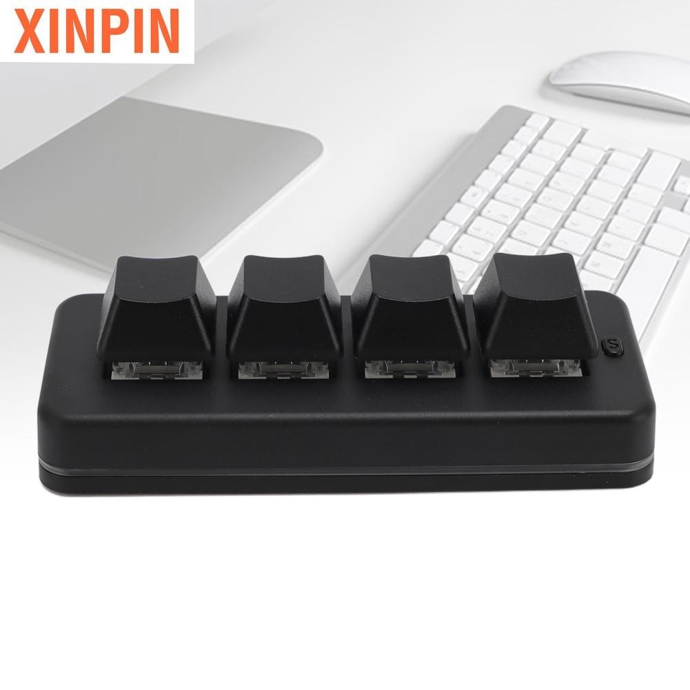 Xinpin Programmable 4 Key Keyboard Wired RGB Backlit Mechanical Gaming ...