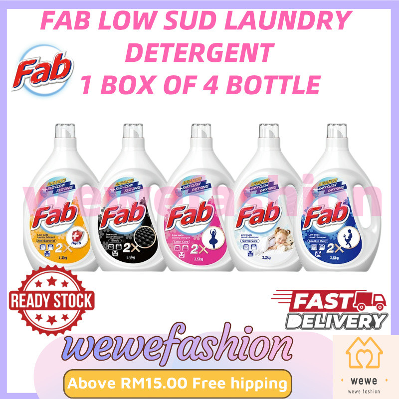 READY STOCK!!! Fab Low Sud Laundry Detergent Liquid 3.2kg/3.5kg 1 Box ...