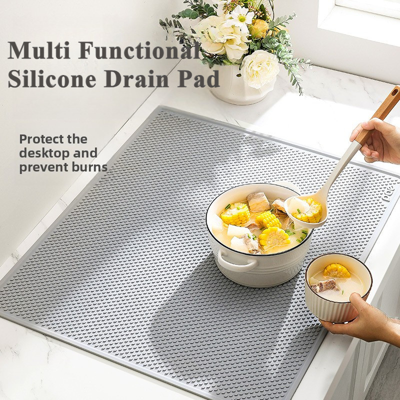 Multi-Purpose Silicone Sink Mat Anti-Slip Drain Pad Kitchen Insulation ...