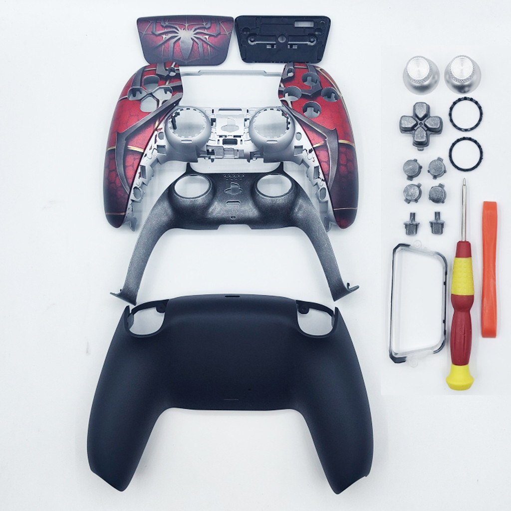 Spider-Man Themed PS5 Controller Shell with Metal Thumbstick Caps ...