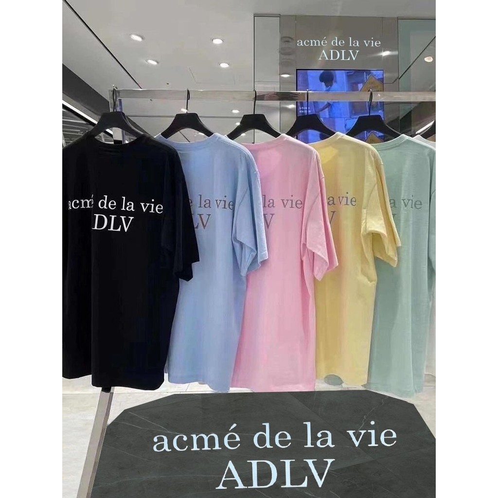 Korean ADLV Spring Summer Trend Ins Classic Letter Simple Color Basic T ...