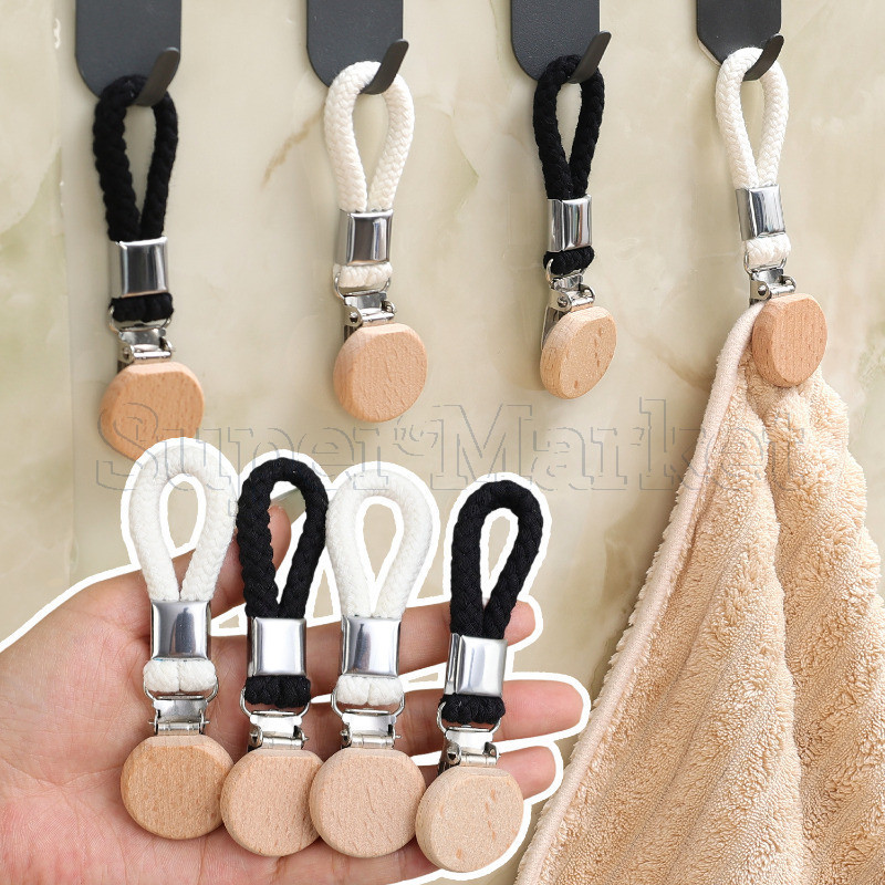 Bathroom Towel Hanging Clip - Braided Rope Clamp - Socks Hat Drying ...