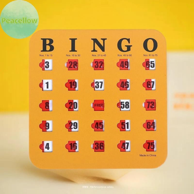 Peacellow 5pcs Bingo Game Card Easy-Read With Sliding Windows Reusable ...