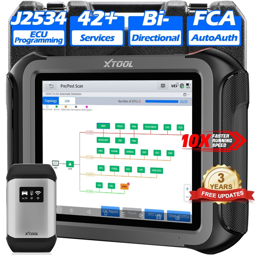 XTOOL D9 MAX J2534 Programming Car Diagnostic OBD2 Scanner ...