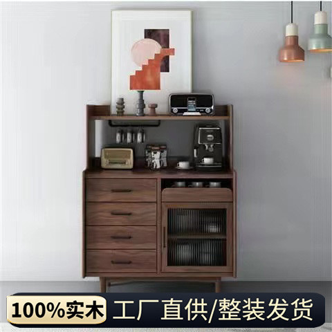Dining Side Cabinet Integrated Solid Wood Back Wall Floor-standing ...