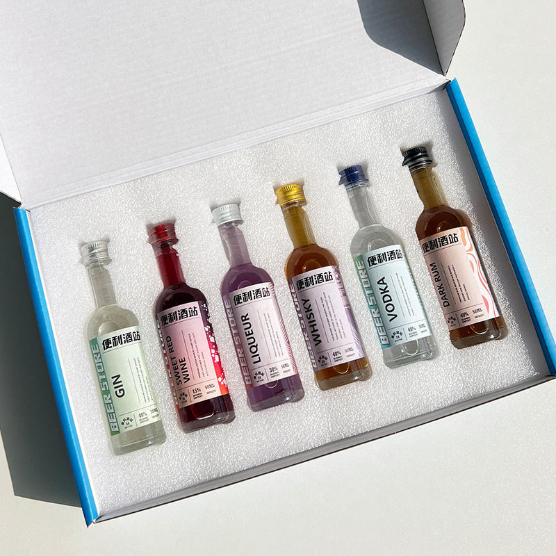 Convenience Store Bartending Base Wine Small Bottle Foreign Wine Whiskey Vodka Full Set Stall ...