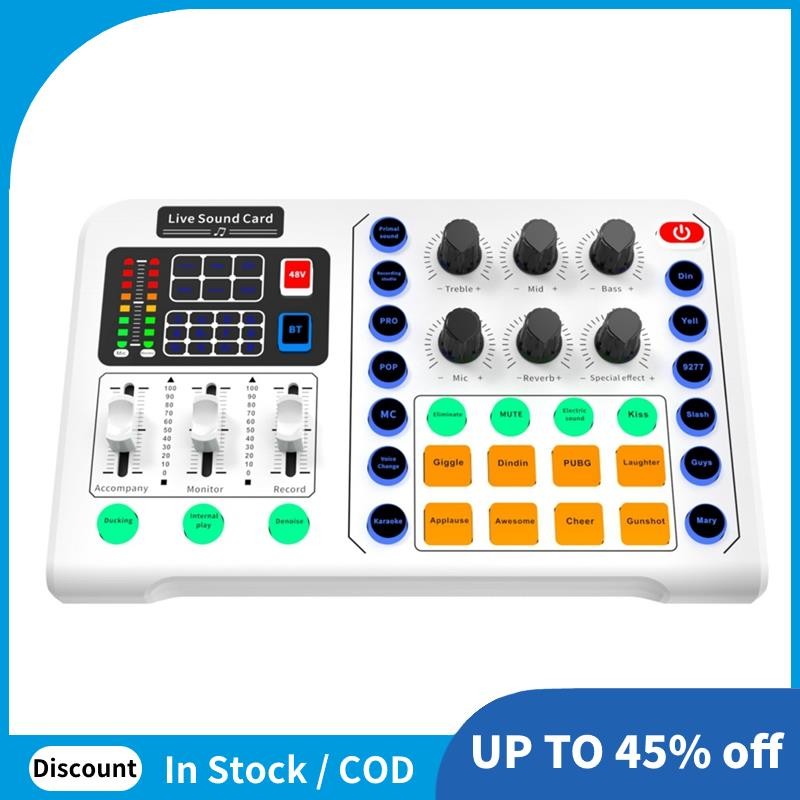 Live Sound Card Audio Studio Recording Interface Mixers Music Card with ...