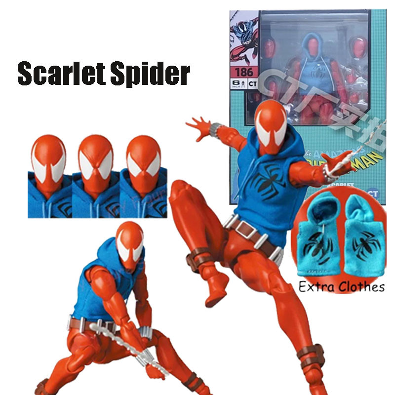 MAFEX No.186 SCARLET SPIDER COMIC Ver Anime Spiderman Figure Model ...