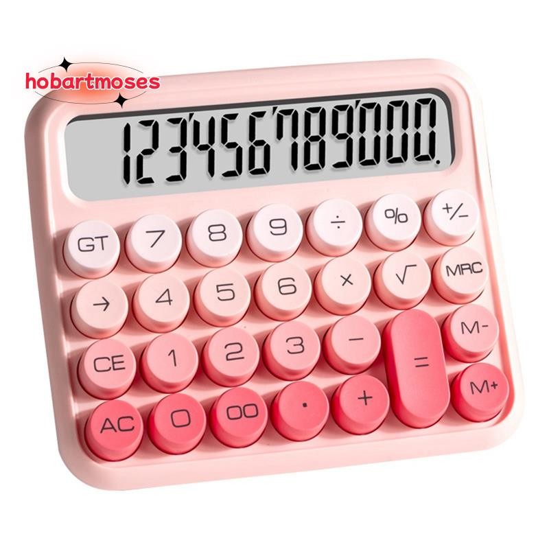 Desktop 12 Digit Cute Calculator, Mechanical Switch Design, Large LCD Display Big Button ...