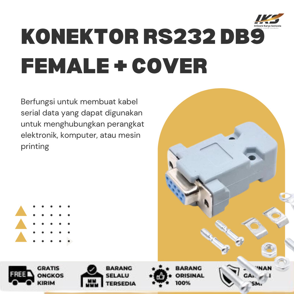 RS232 DB9 FEMALE Connector + Cover | Shopee Malaysia