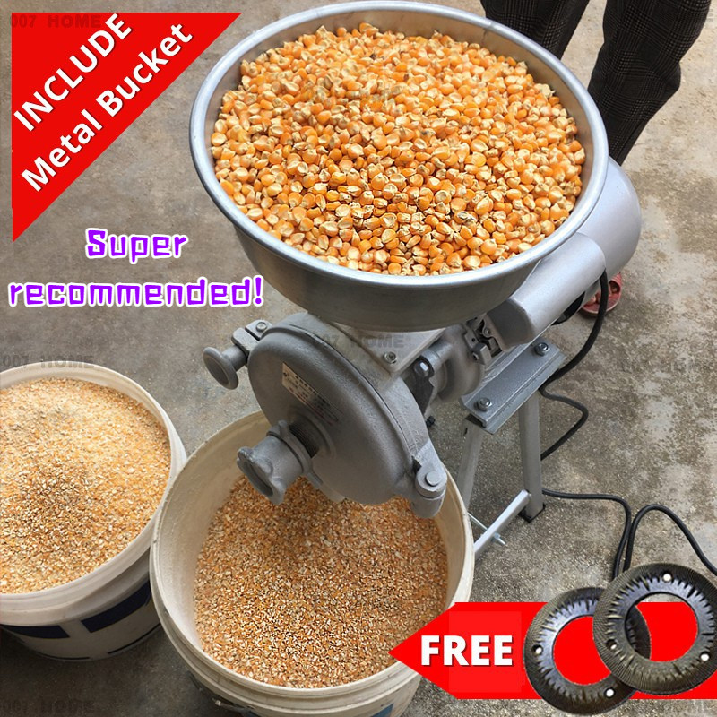 007 Home 3kW Grain Corn Grinder Machine Dry Grain Poultry Feed Grinder ...
