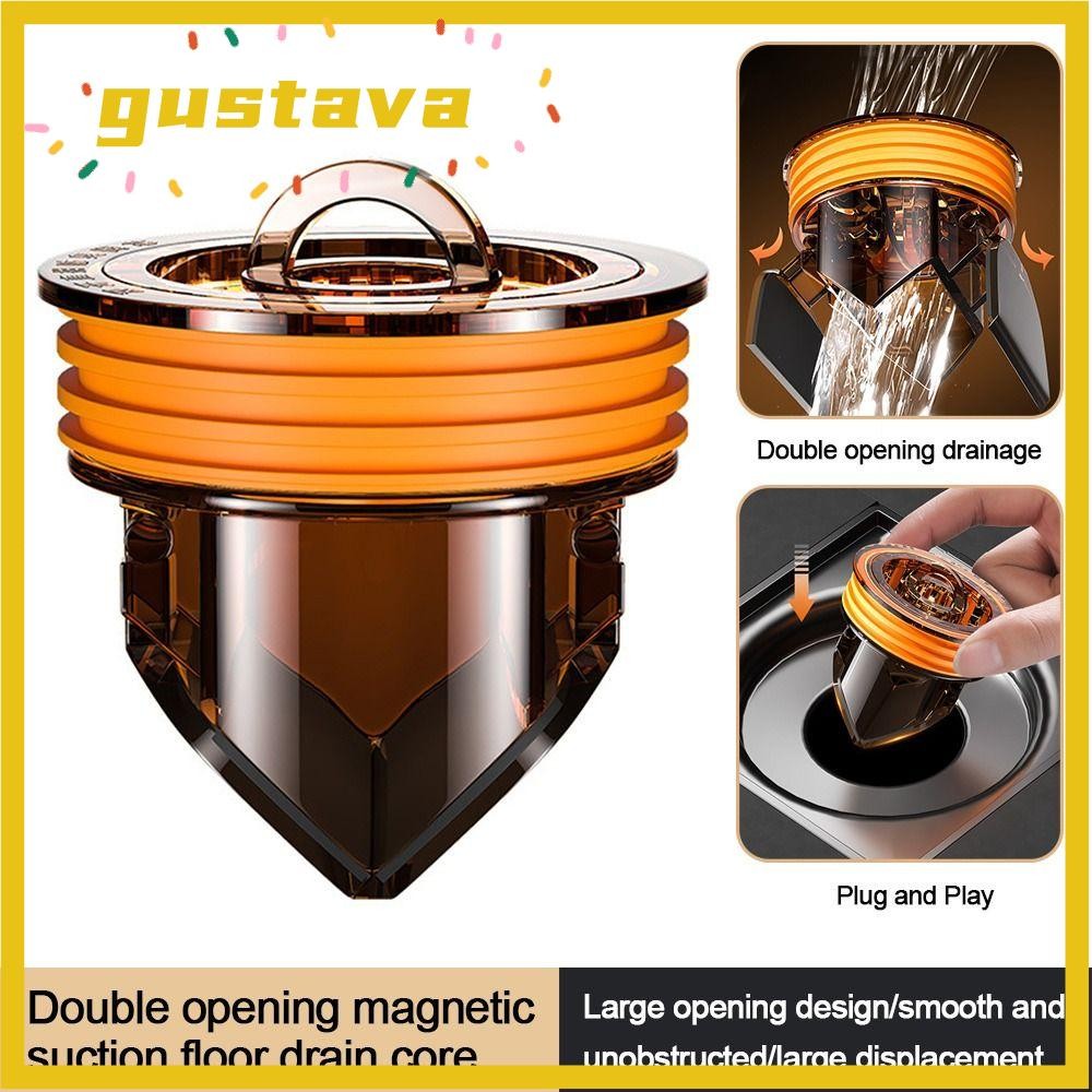 GUSTAVA Sink Strainer, Anti-odor Dectable Shower Floor Drain, Useful Double opening Universal ...