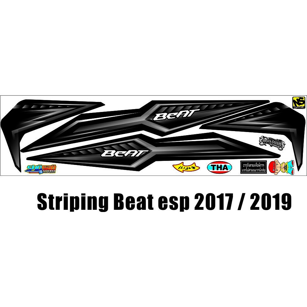 Honda BEAT ESP POLET STRIPING 2017 TO 2019 VARIATIONS / STRIPING BEAT ...