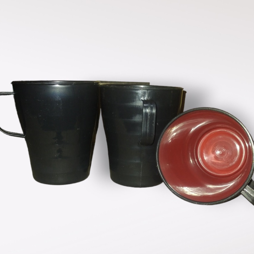 HITAM MERAH Lifestyle Tgr Plastic Cups 6 pcs Aesthetic Plastic ramen ...
